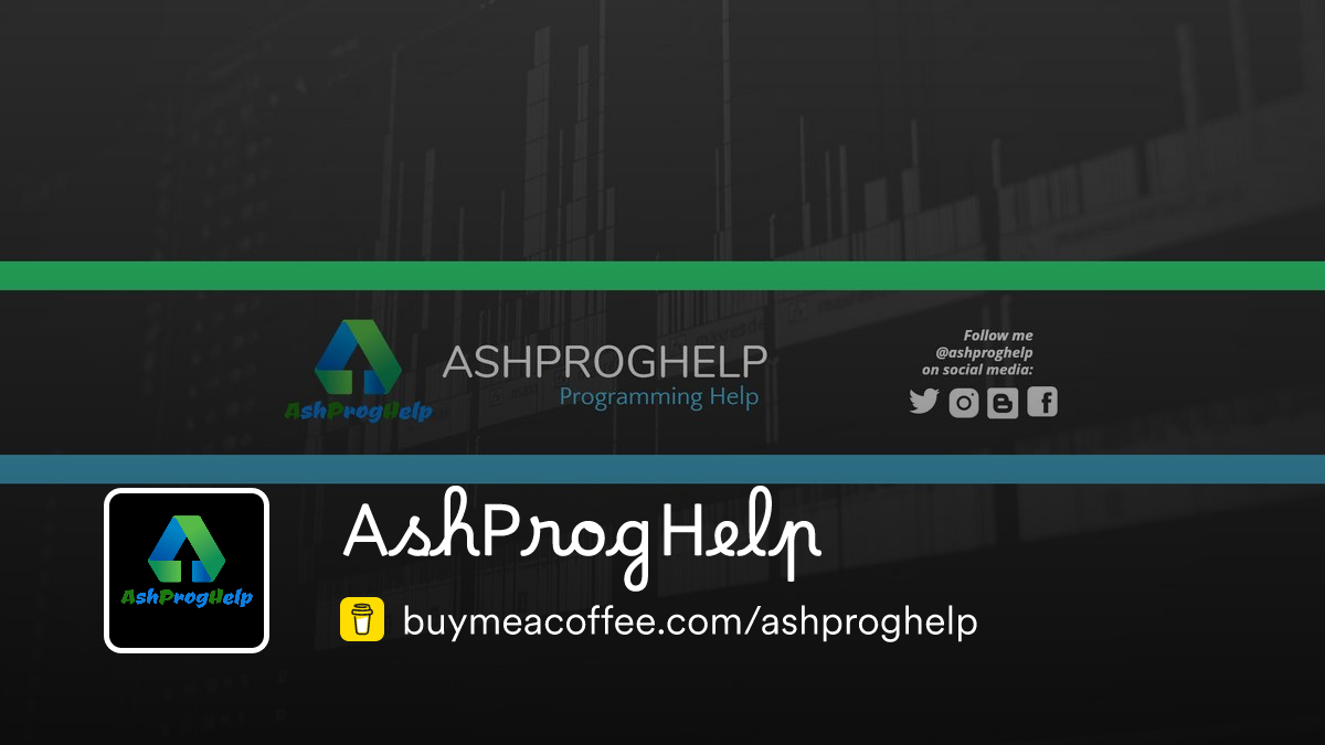 AshProgHelp is Programming Tutorials Channel - Buymeacoffee
