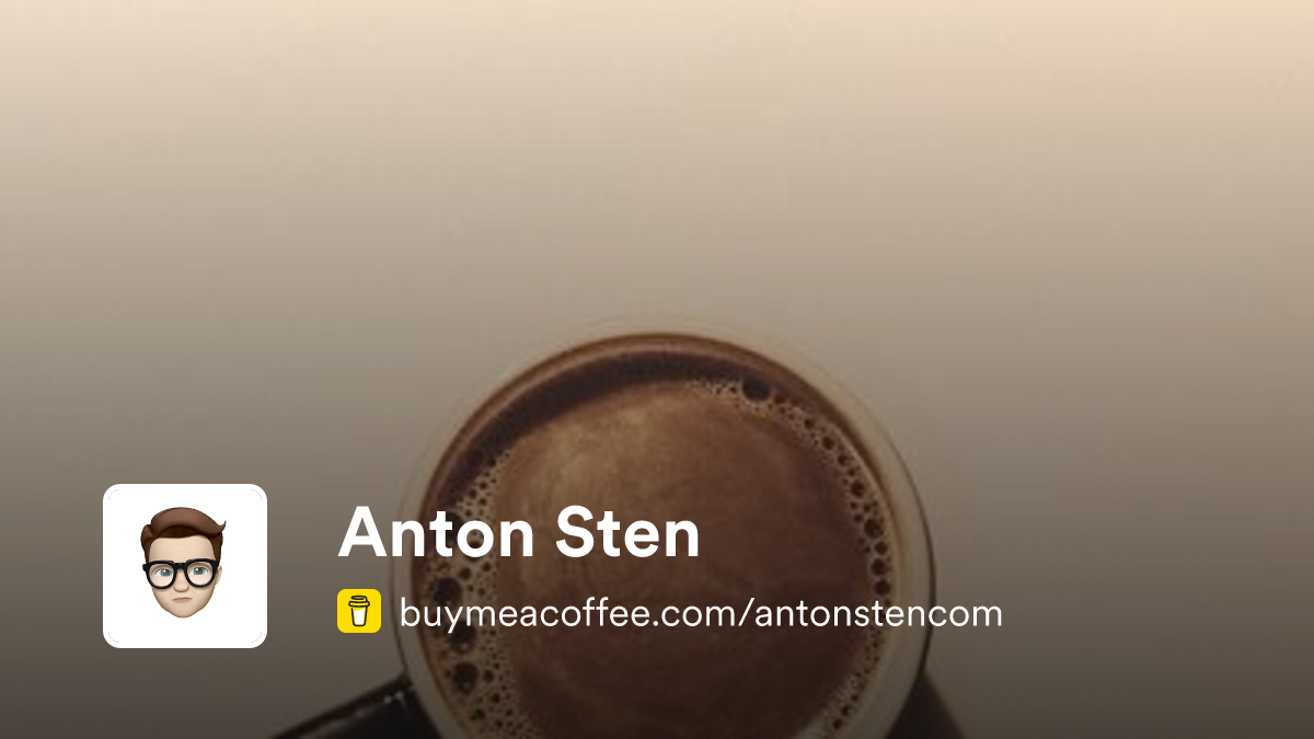 Anton Sten is https://www.antonsten.com/blog - Buymeacoffee