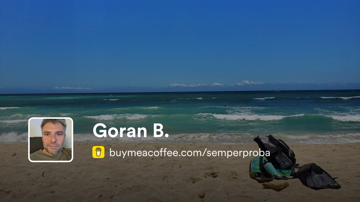 Goran B. is providing technical know-how with a dash (or a spoonful) of wisdom - Buymeacoffee