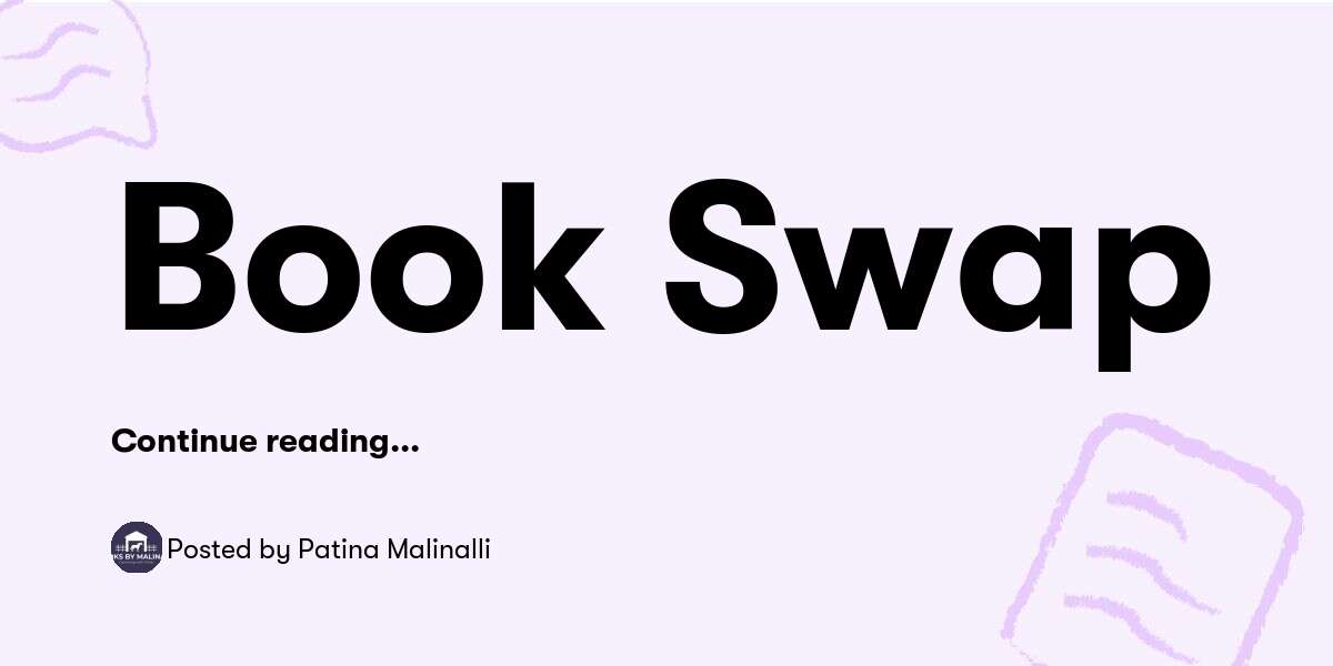 Book Swap — Patina Malinalli - Buymeacoffee