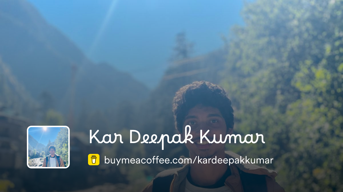 Kar Deepak Kumar - Buymeacoffee