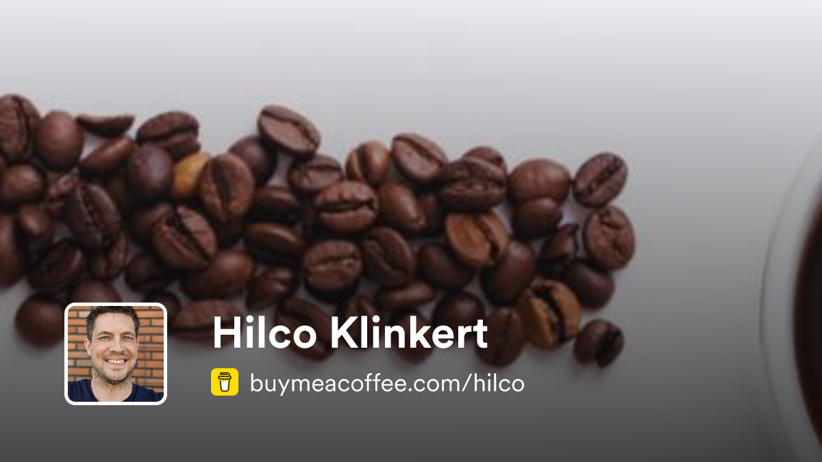 Hilco Klinkert is always amazing, brewing batches of creative content - Buymeacoffee