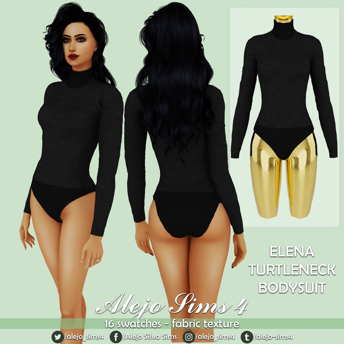 ELENA TURTLENECK BODYSUIT — Alejo Sims 4 - Buymeacoffee