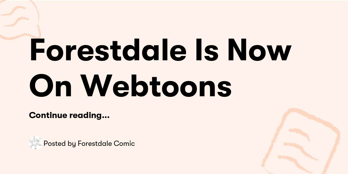 Forestdale Is Now On Webtoons — Forestdale Comic - Buymeacoffee