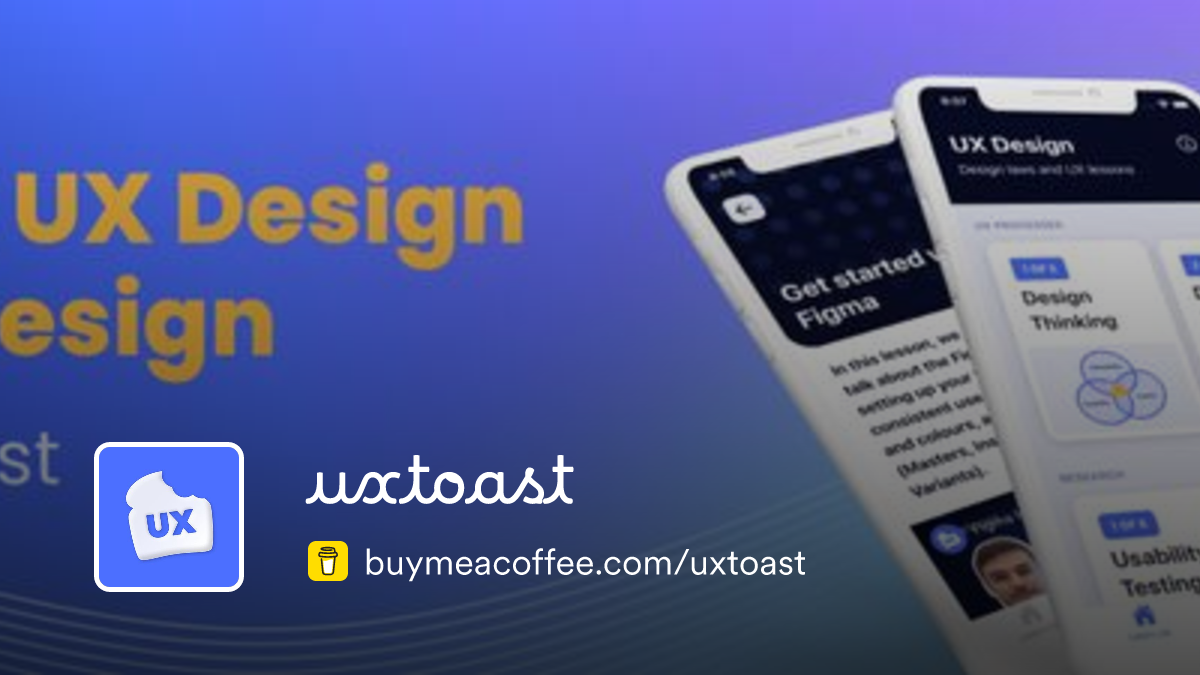 uxtoast is online lessons and courses to learn the fundamentals of UX & UI Design - Buymeacoffee