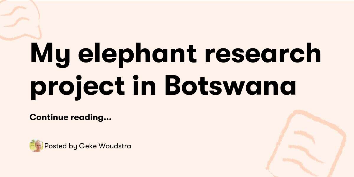 My elephant research project in Botswana — Geke Woudstra - Buymeacoffee