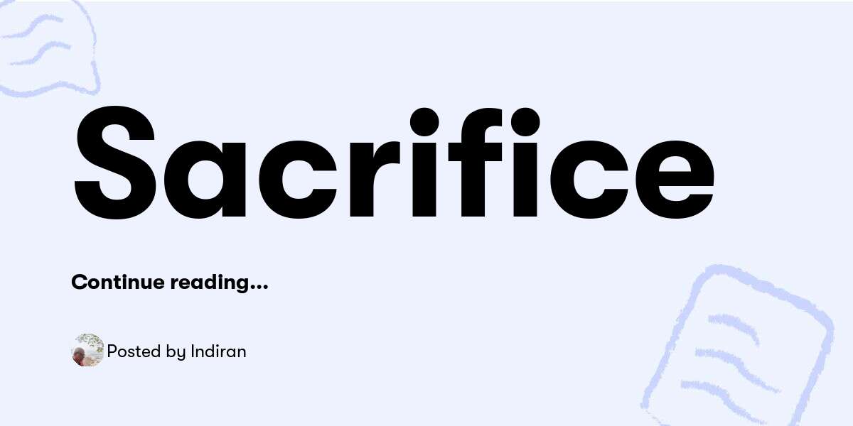 Sacrifice — Indiran - Buymeacoffee