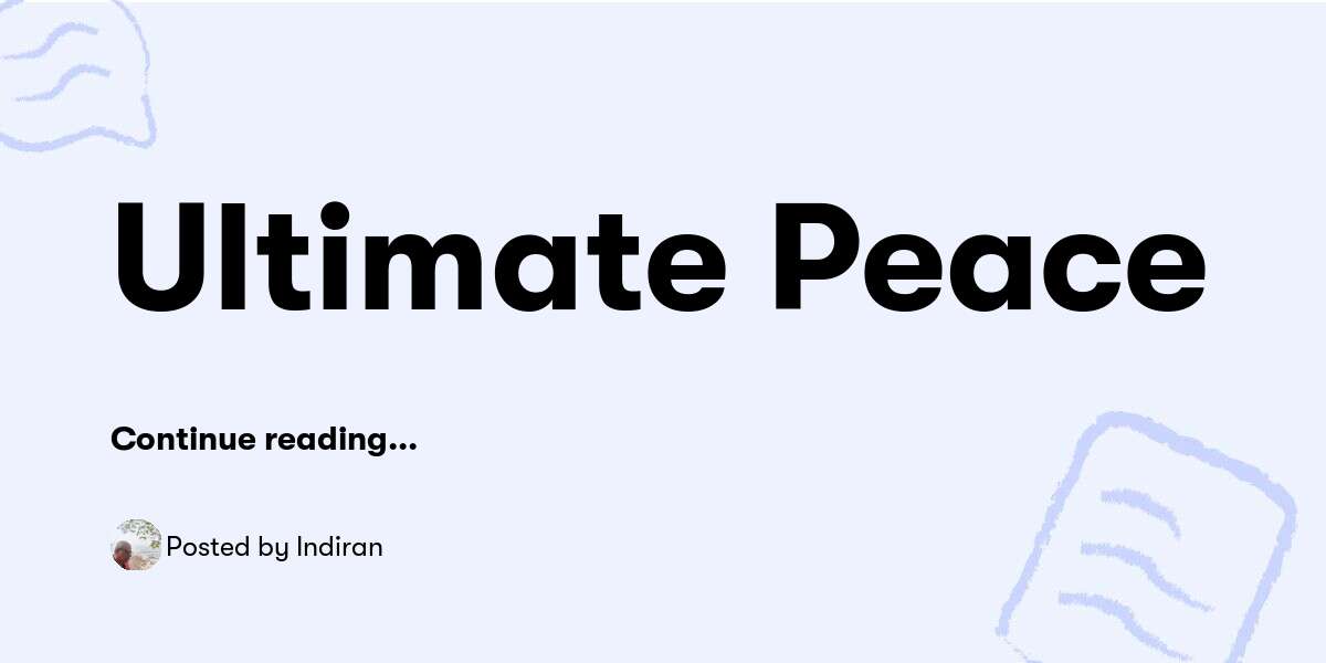 Ultimate Peace — Indiran - Buymeacoffee