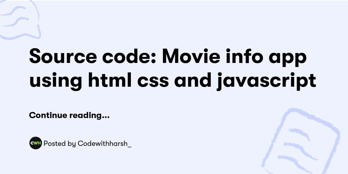 Source Code Movie Info App Using Html Css And Javascript — Codewithharsh Buymeacoffee