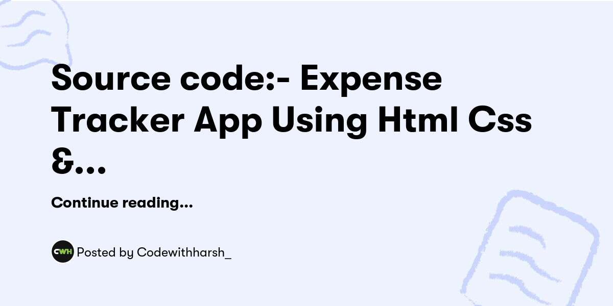 Source code:- Expense Tracker App Using Html Css & Javascript ... Source code:- Expense Tracker App Using Html Css & Javascript ...