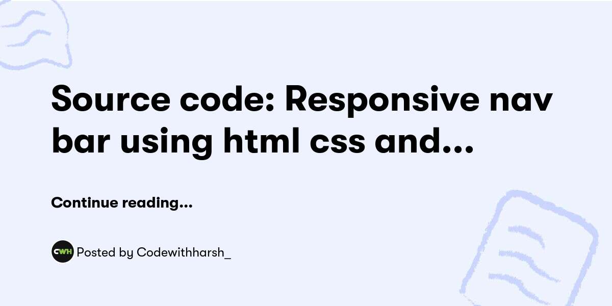 Source Code Responsive Nav Bar Using Html Css And Javascript 9199