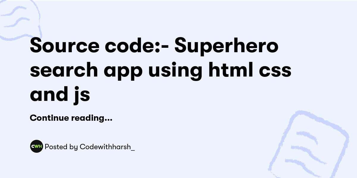 Source Code Superhero Search App Using Html Css And Js 2786
