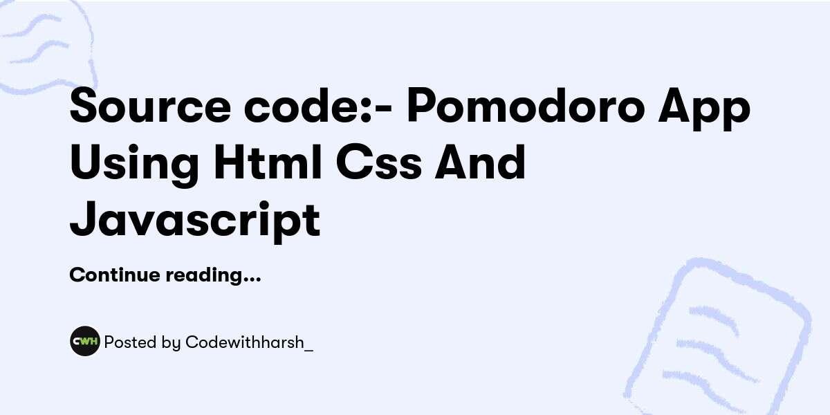 Source code:- Pomodoro App Using Html Css And Javascript ... Source code:- Pomodoro App Using Html Css And Javascript ...