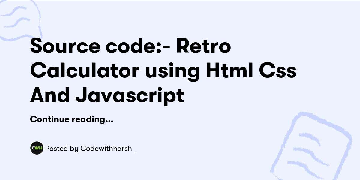 Source Code Retro Calculator Using Html Css And Javascript 1095