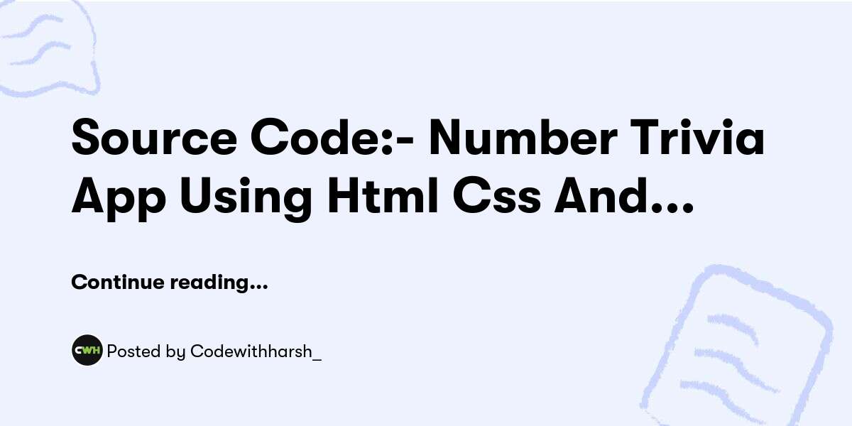 Source Code Number Trivia App Using Html Css And Javascript — Codewithharsh Buymeacoffee 5894