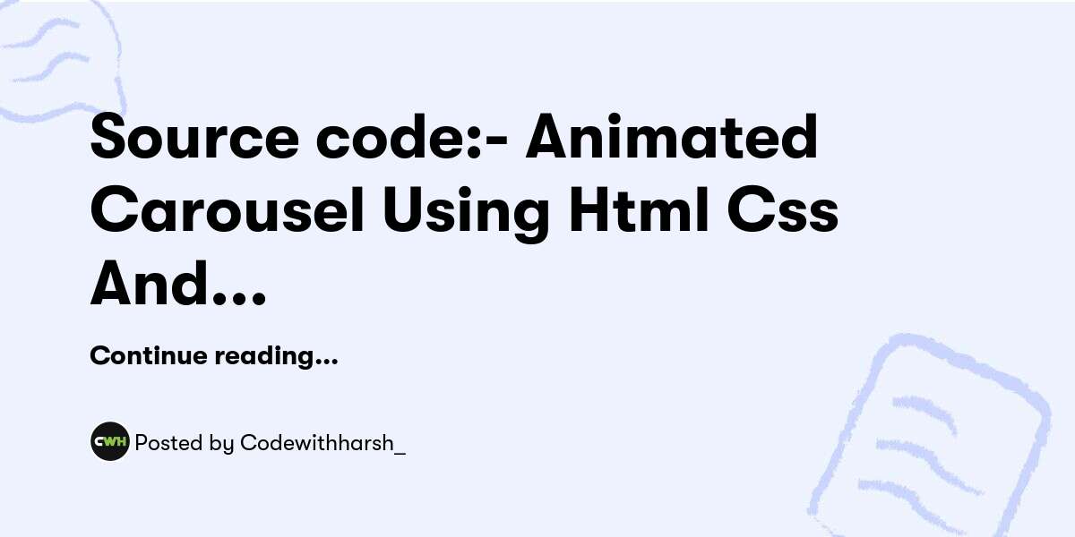 Source Code Animated Carousel Using Html Css And Javascript — Codewithharsh Buymeacoffee