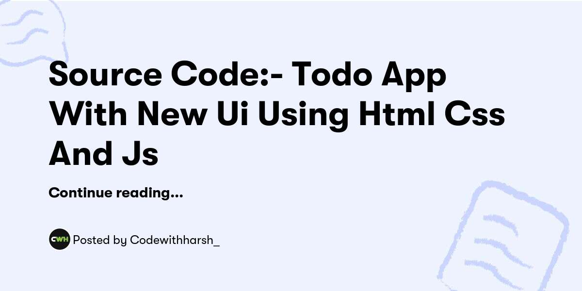 Source Code Todo App With New Ui Using Html Css And Js