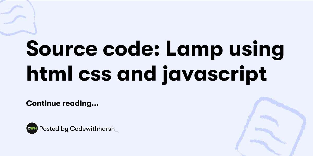 Source Code Lamp Using Html Css And Javascript — Codewithharsh Buymeacoffee 1615