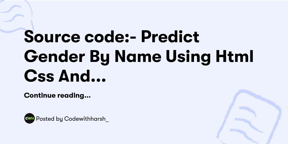 Source Code Predict Gender By Name Using Html Css And Javascript 2632