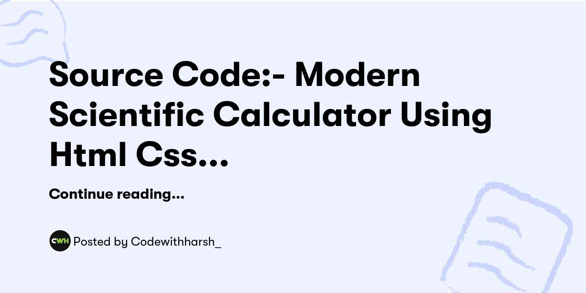 Source Code Modern Scientific Calculator Using Html Css And Js — Codewithharsh Buymeacoffee 0489