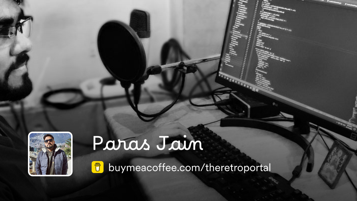 Paras Jain is a content Creator and Educator on YouTube - Buymeacoffee