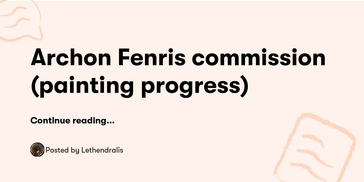 Archon Fenris commission (painting progress) — Lethendralis - Buymeacoffee