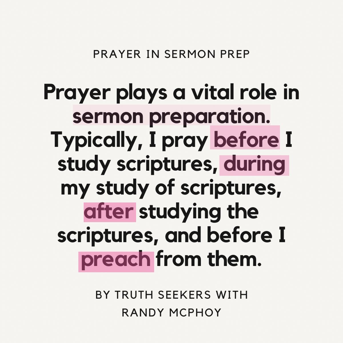 Prayer during sermon preparation. — Randy McPhoy - Buymeacoffee