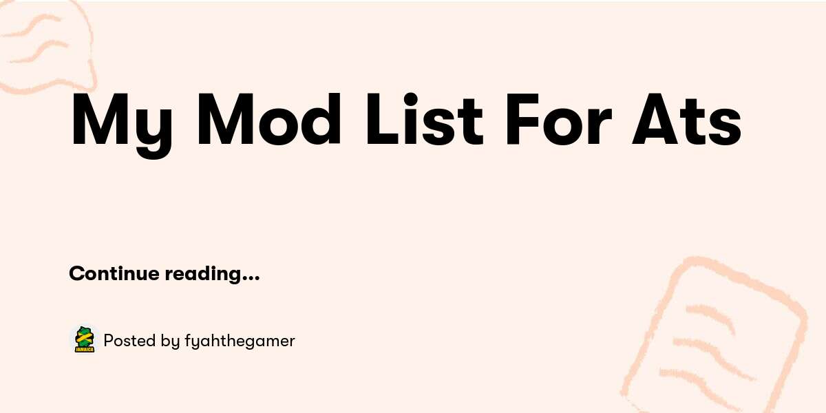 My Mod List For Ats — fyahthegamer - Buymeacoffee