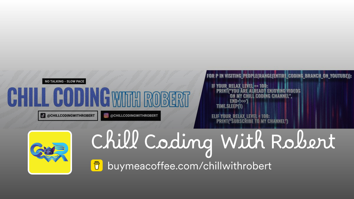 Membership | Chill Coding With Robert - Buymeacoffee