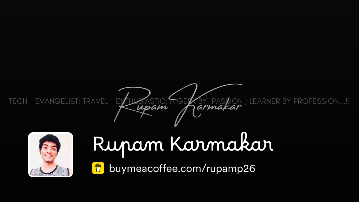 Rupam Karmakar - Buymeacoffee