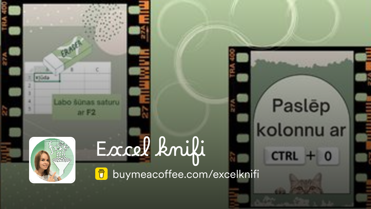 Excel knifi is Ieteikumi video formātā efektīvākam darbam ar Excel - Buymeacoffee