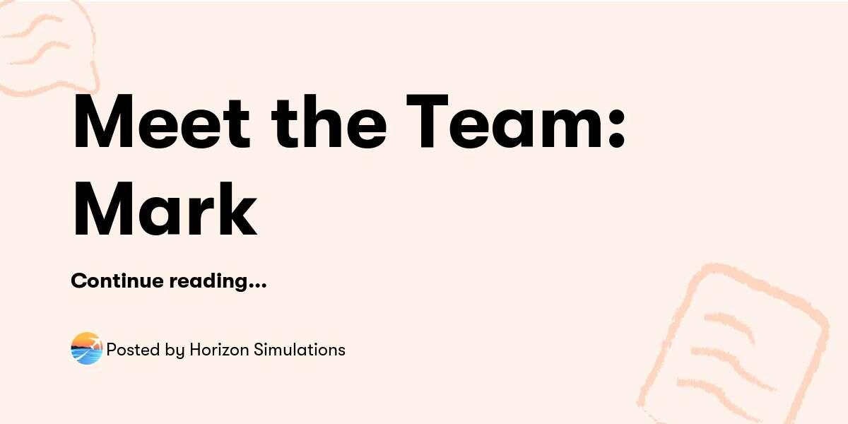 Meet the Team: Mark — Horizon Simulations - Buymeacoffee