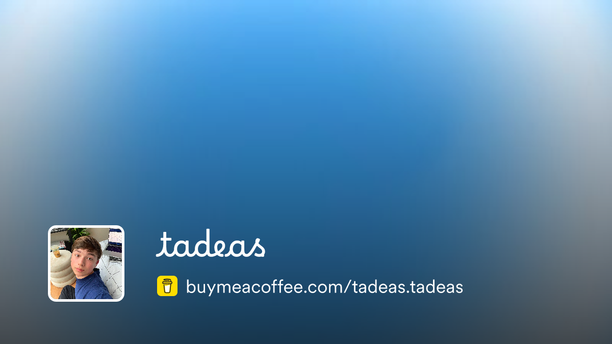 tadeas is creating videos on youtube. - Buymeacoffee
