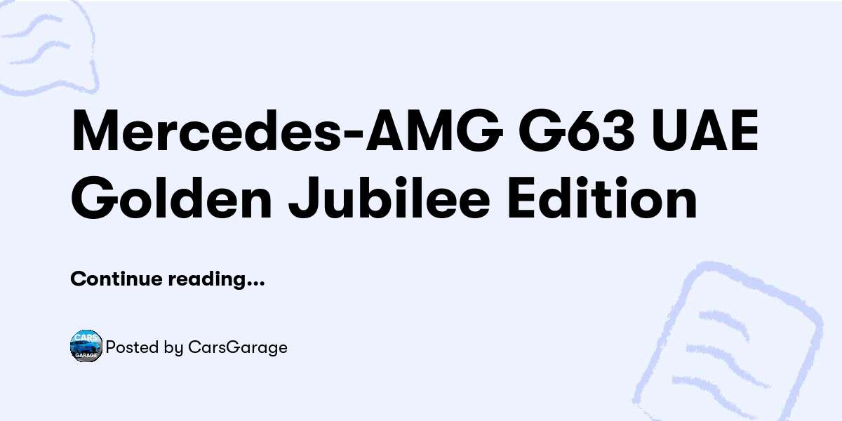 Mercedes-AMG G63 UAE Golden Jubilee Edition — CarsGarage - Buymeacoffee