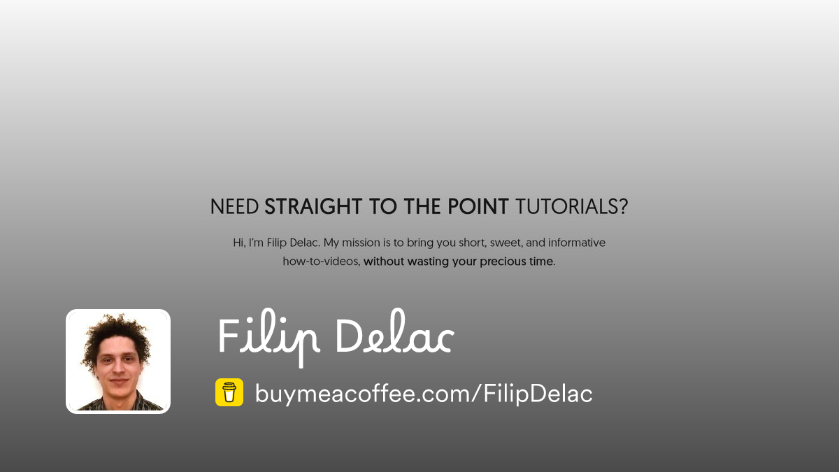 Filip Delac is Creating Educational Youtube Videos - Buymeacoffee