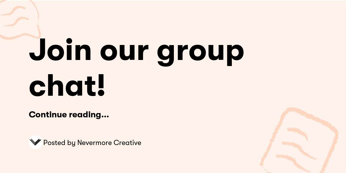 Join our group chat! — Nevermore Creative - Buymeacoffee