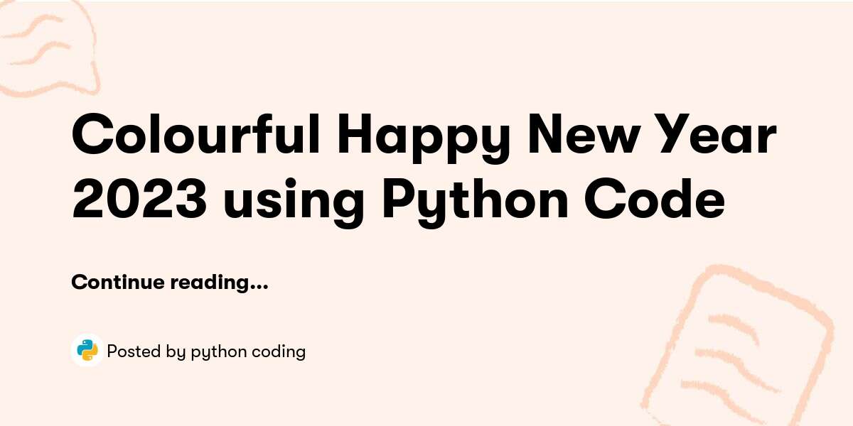 Colourful Happy New Year 2023 Using Python Code — Python Coding Buymeacoffee