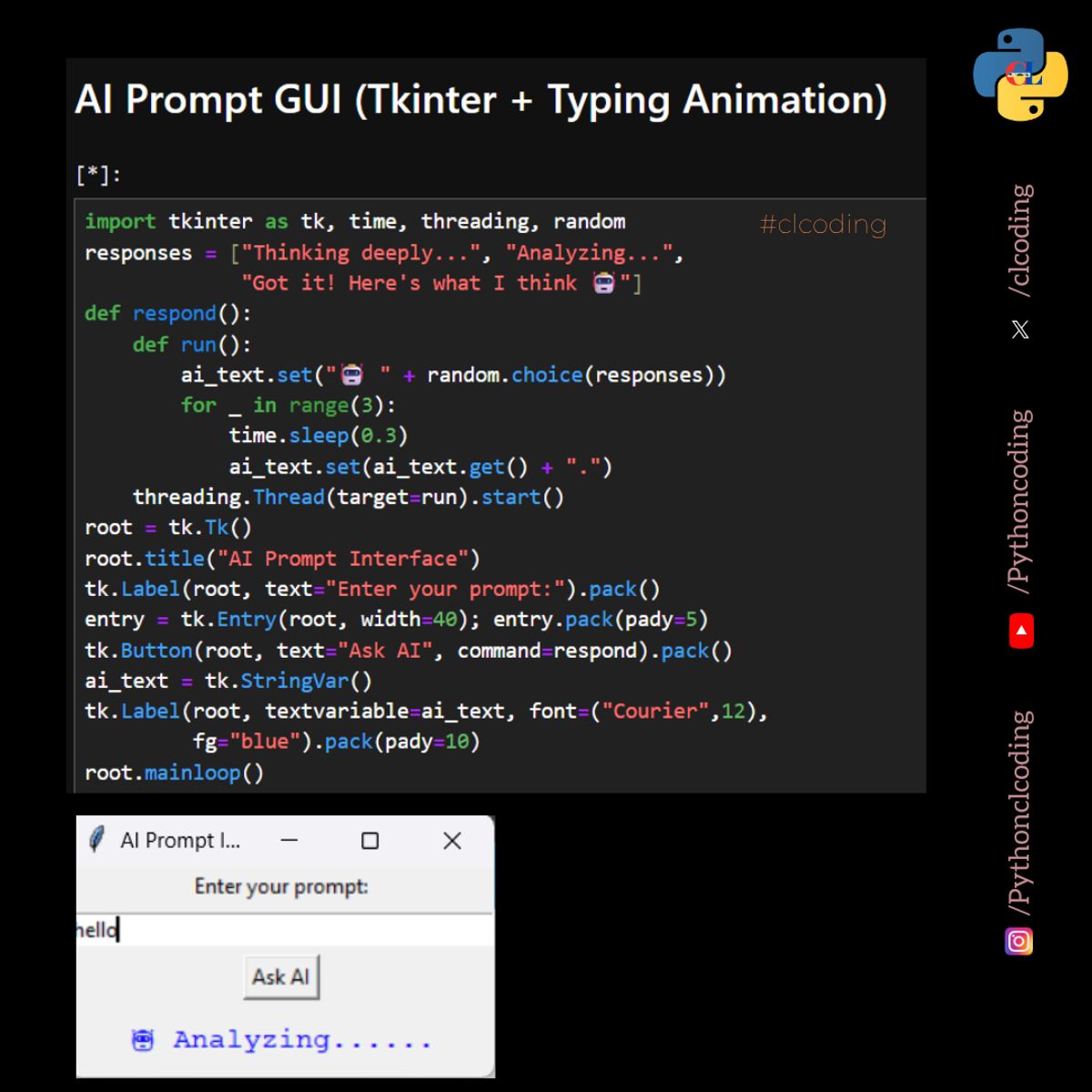 AI Art Generator — Python Coding (CLCODING) - Buymeacoffee