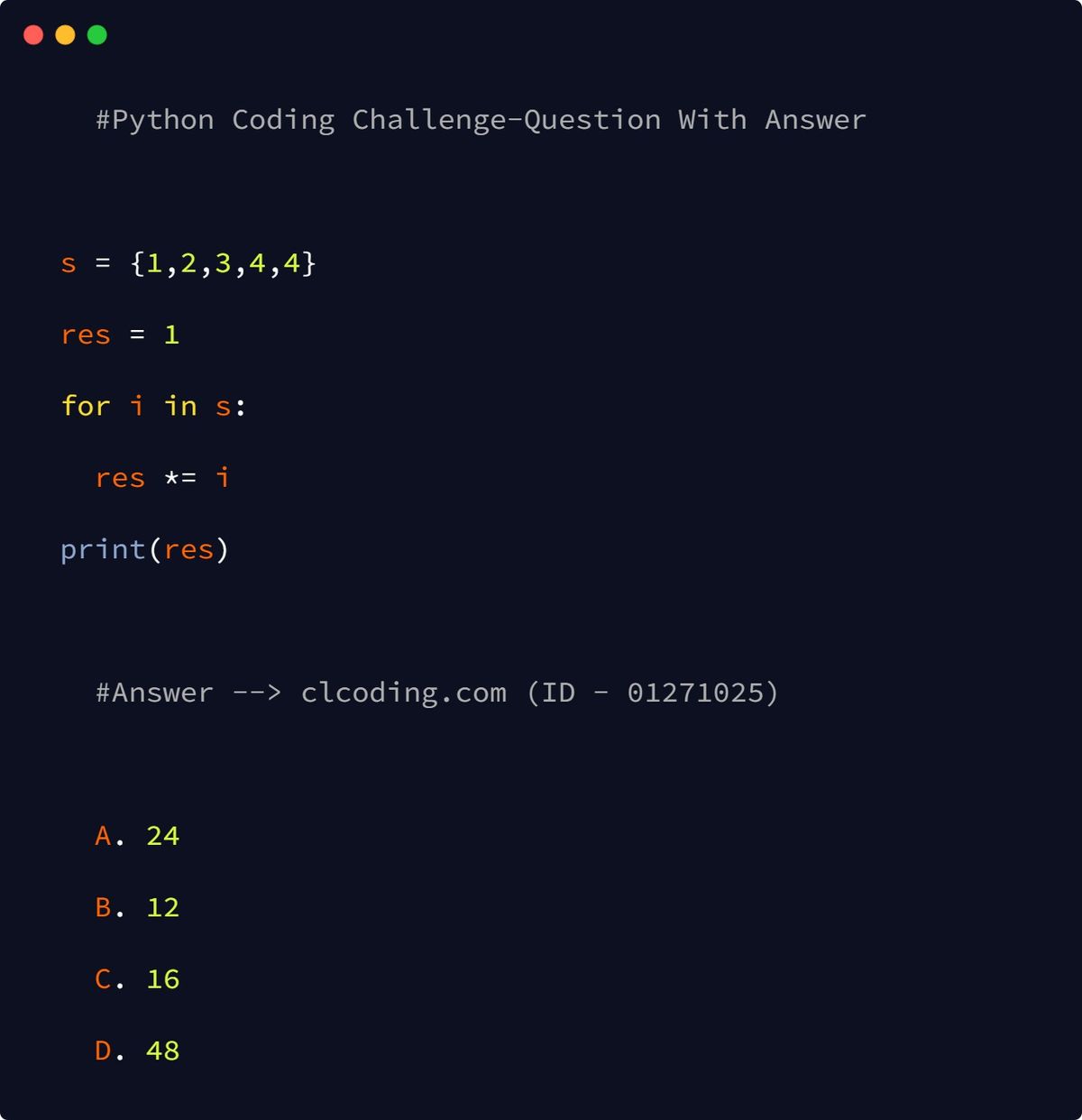 Python Coding Challenge - Question with Answer (01271025) — Python ...