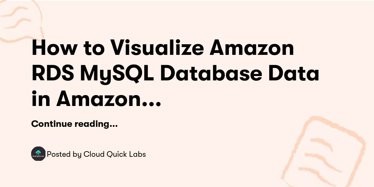 How to Visualize Amazon RDS MySQL Database Data in Amazon QuickSight ...