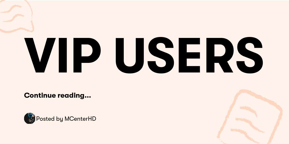 VIP USERS — MCenterHD - Buymeacoffee