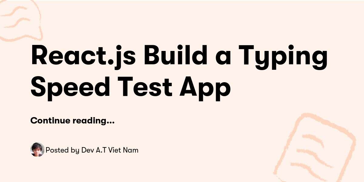 React.js Build a Typing Speed Test App — Dev A.T Viet Nam - Buymeacoffee