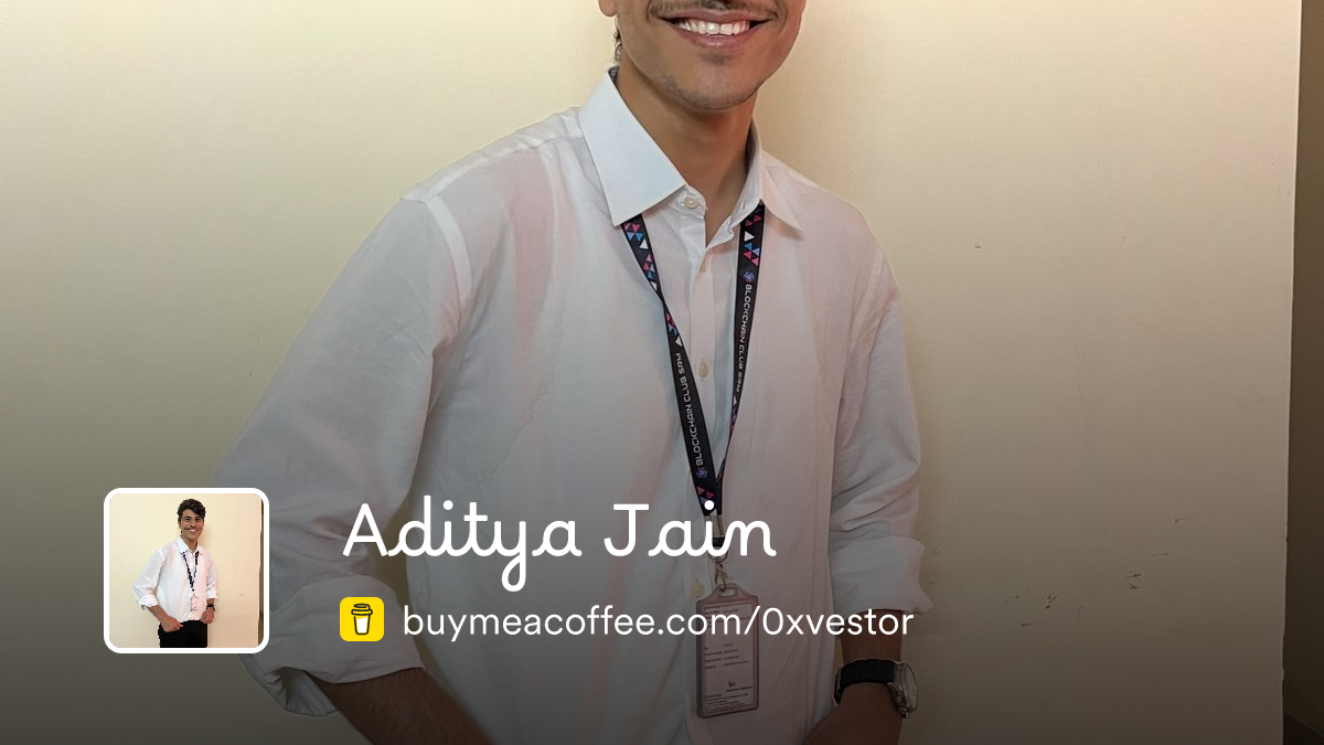 Aditya Jain - Buymeacoffee