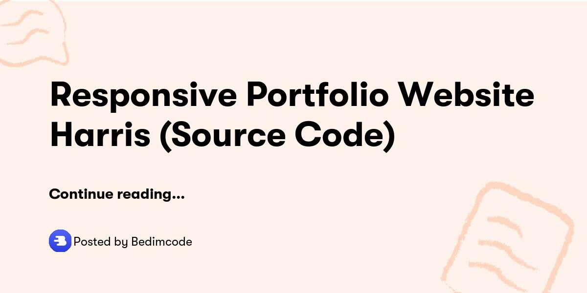 Responsive Portfolio Website Harris (Source Code) — Bedimcode ... Responsive Portfolio Website Harris (Source Code) — Bedimcode ...