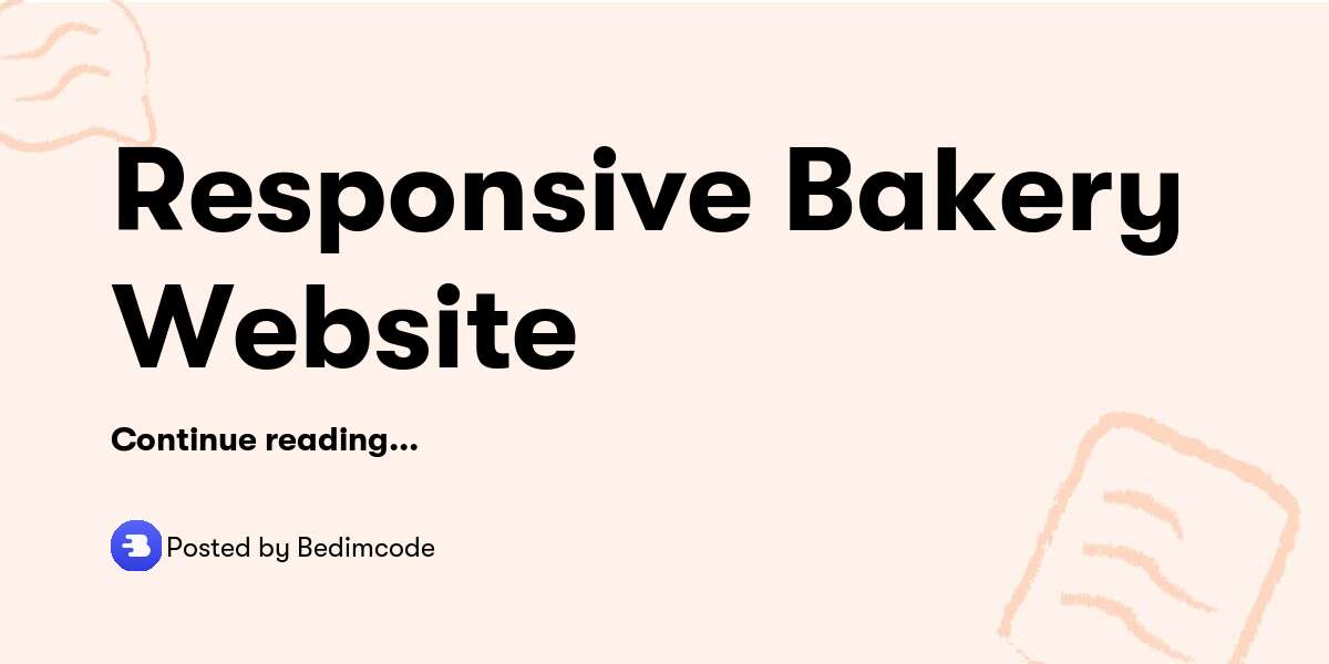 Responsive Bakery Website — Bedimcode - Buymeacoffee