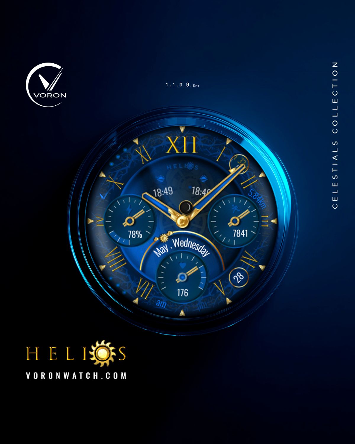 ⌚️ "Helios" Analog Animated Watch Face — Voron Watch Design - Buymeacoffee