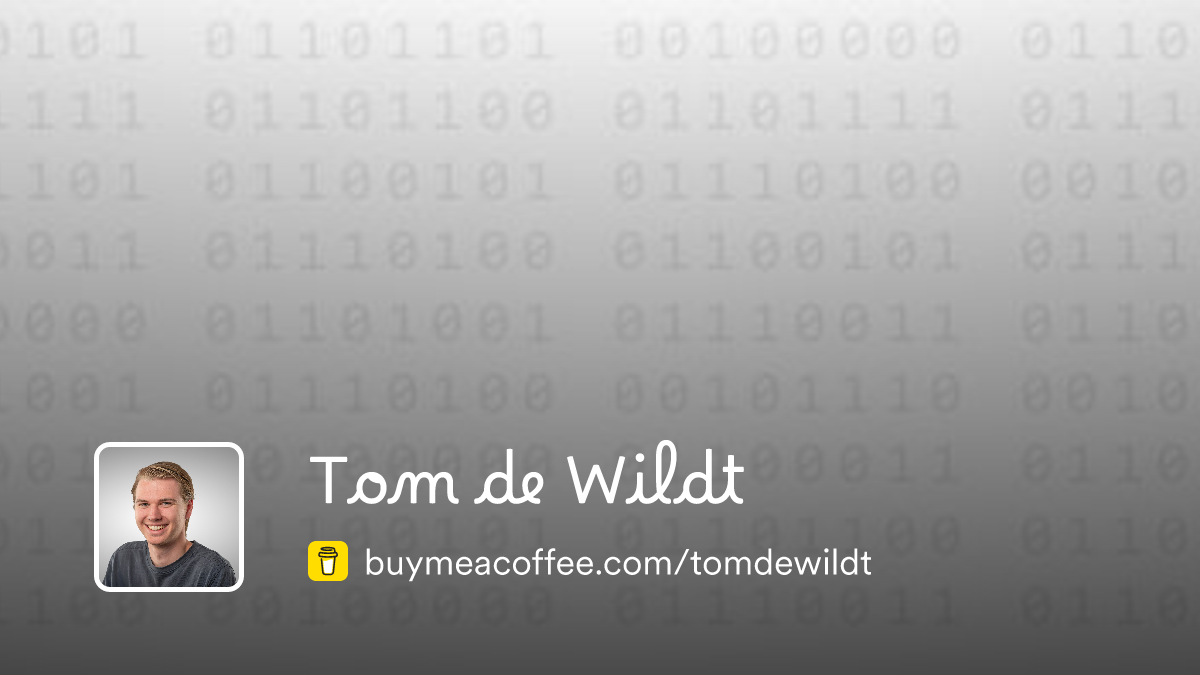 Tom de Wildt is Data Scientist, Software Engineer & Entrepreneur - Buymeacoffee