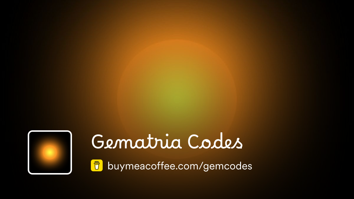 Gematria Codes - Buymeacoffee