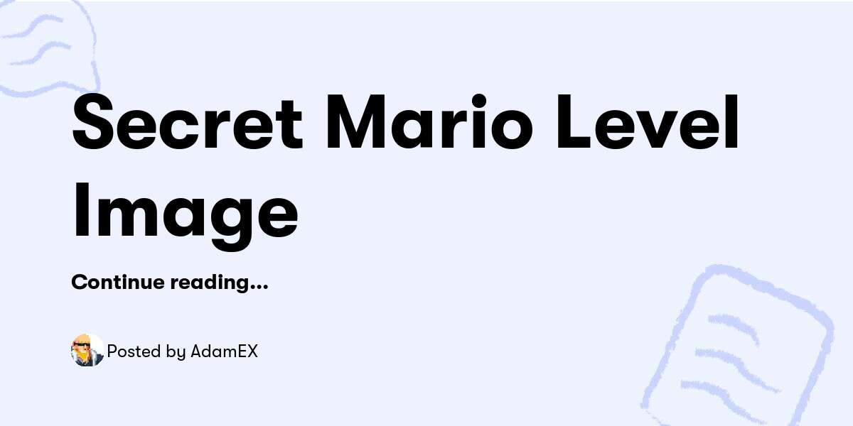 Secret Mario Level Image — AdamEX - Buymeacoffee