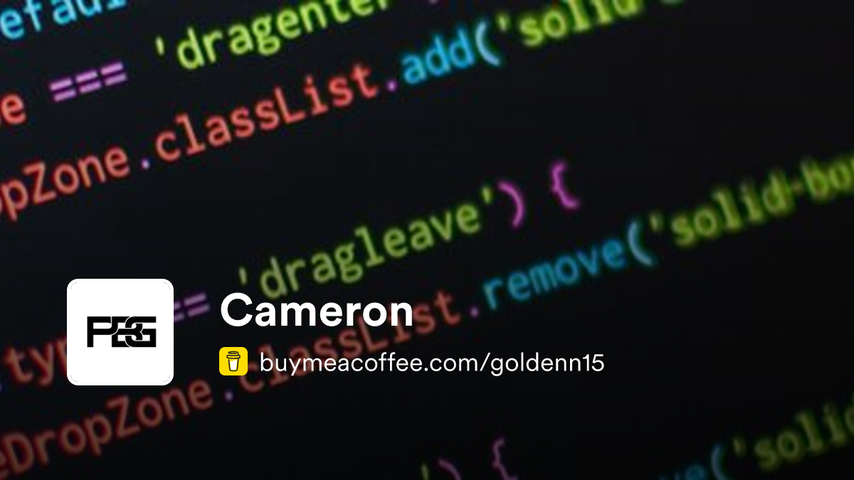 Cameron is 3D Modeling & Programming! - Buymeacoffee